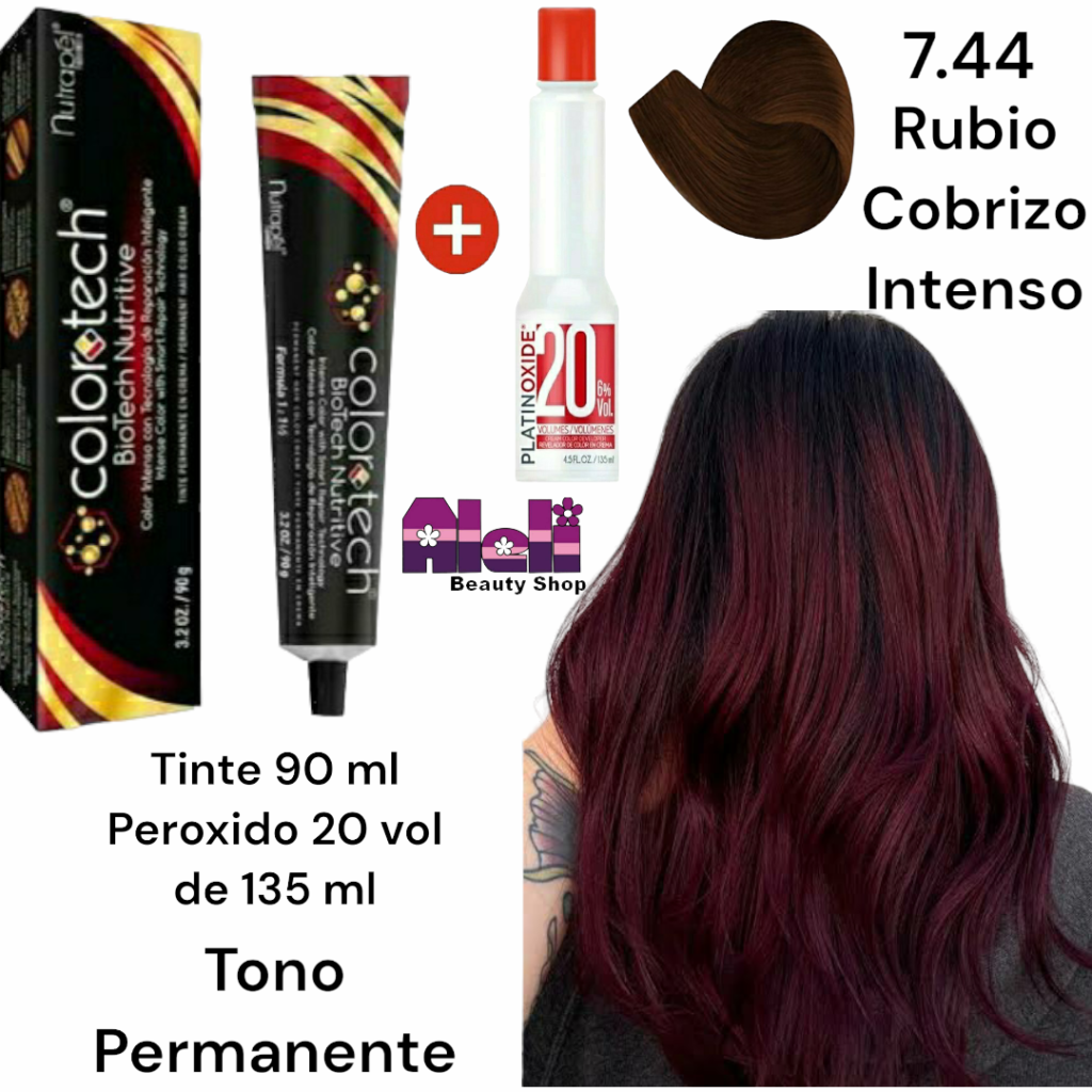 Tinte #7.44 rubio cobrizo intenso Color tech - Aleli Beauty Shop