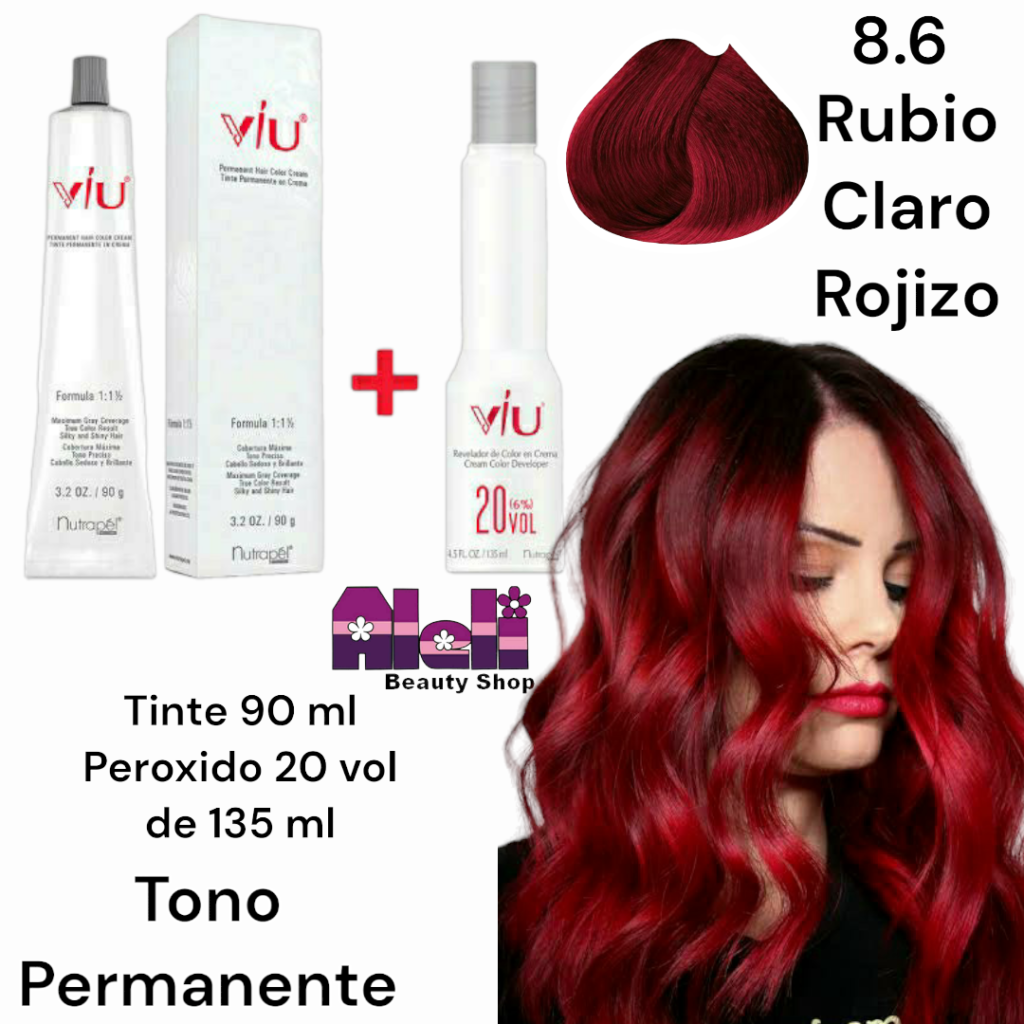Tinte VIU #8.6 rubio claro rojizo - Aleli Beauty Shop